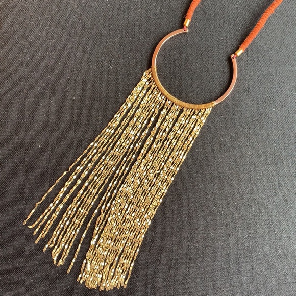 Serefina | Jewelry | Serefina Matte Gold Waterfall Statement Necklace ...